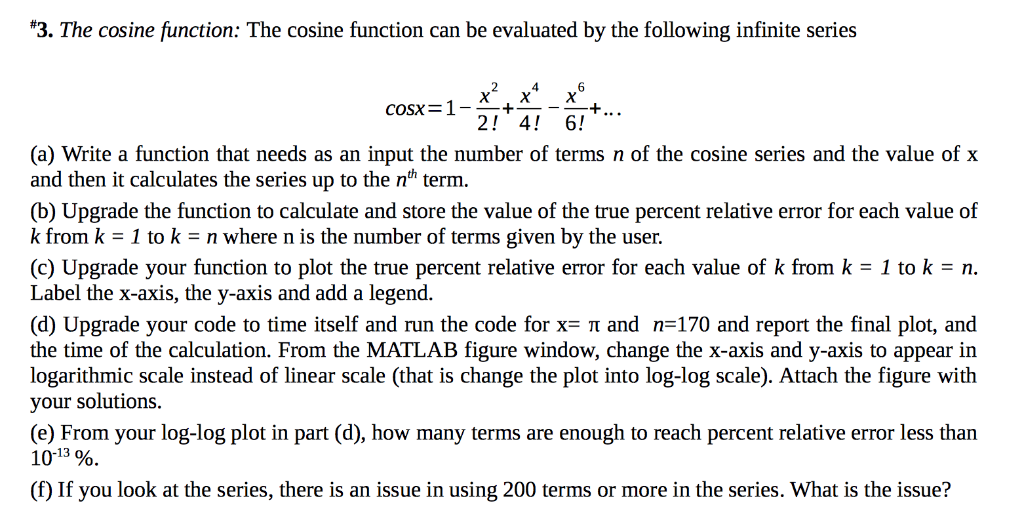 Solved 3 The Cosine Function The Cosine Function Can Be