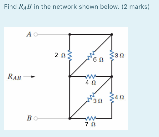 Solved Find RAB in the network shown below. (2 marks) Αο 2 | Chegg.com