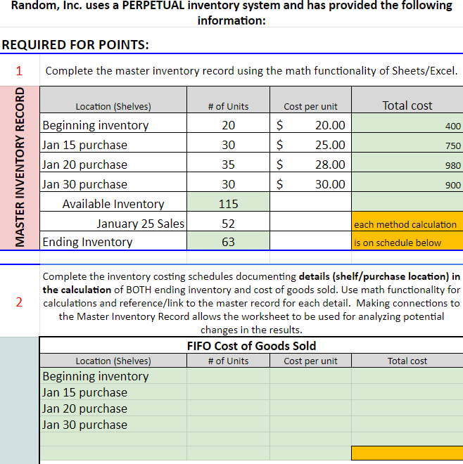 Solved FIFO Ending Inventory Random, Inc. uses a | Chegg.com