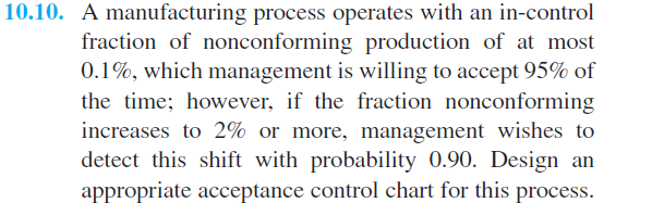 Solved 0.10. A manufacturing process operates with an | Chegg.com