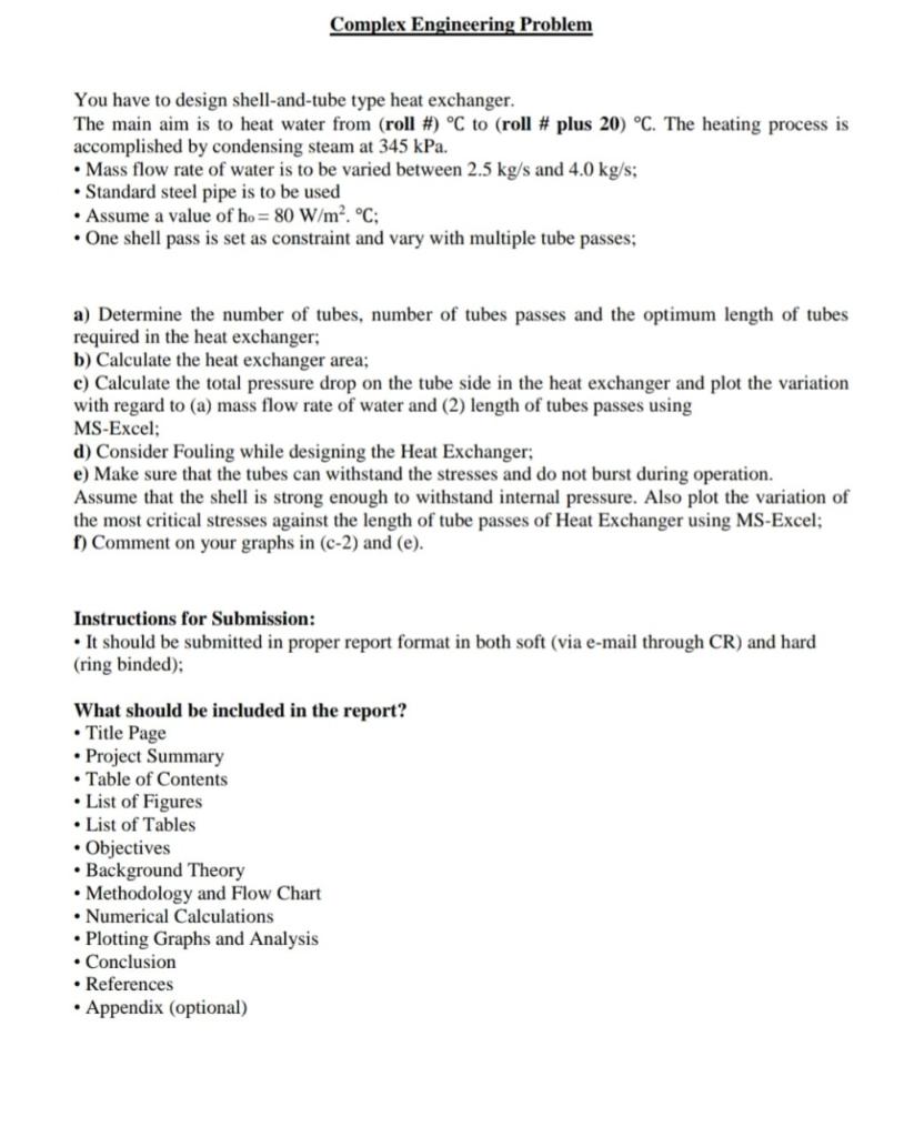 Solved Complex Engineering Problem You have to design | Chegg.com