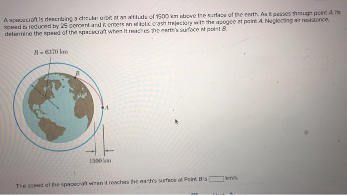 Solved A spacecraft is describing a circular orbit at an | Chegg.com
