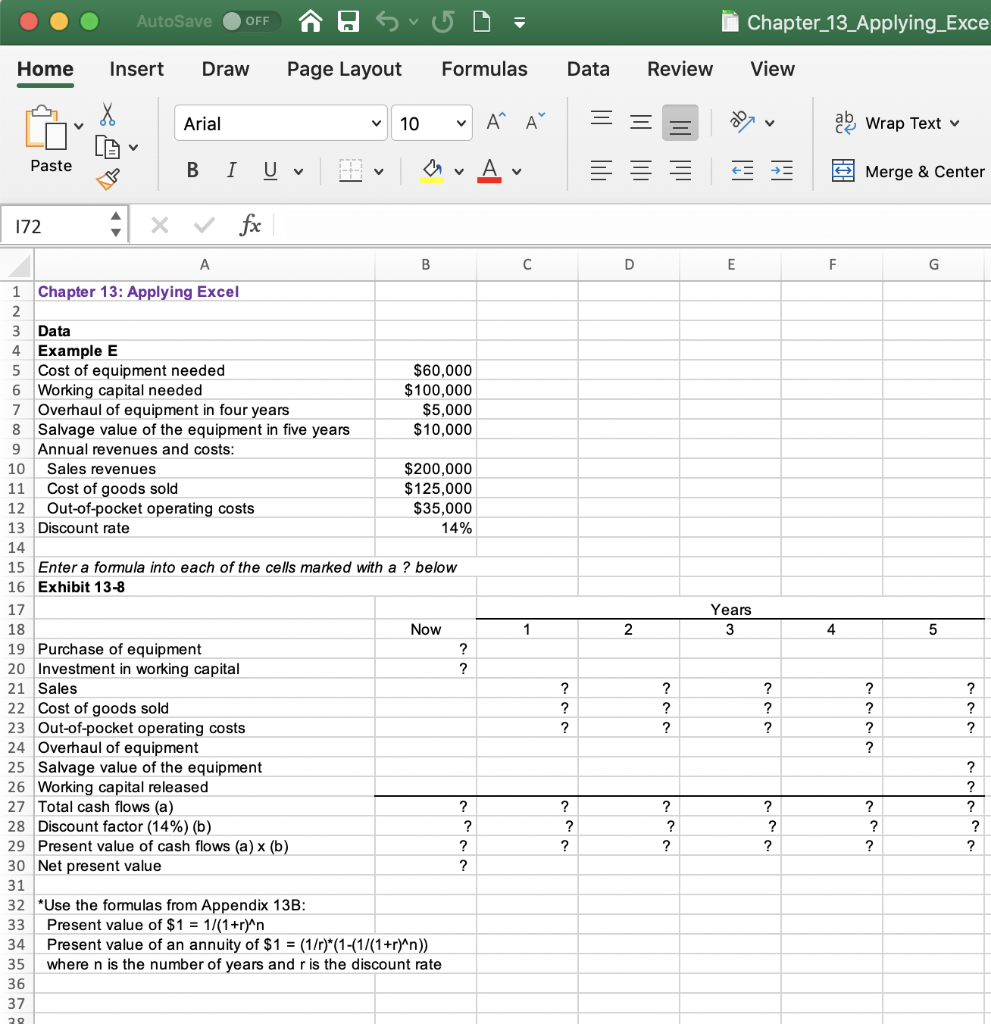 Solved bo AutoSave OFF A SVJD = Chapter_13_Applying_Exce | Chegg.com