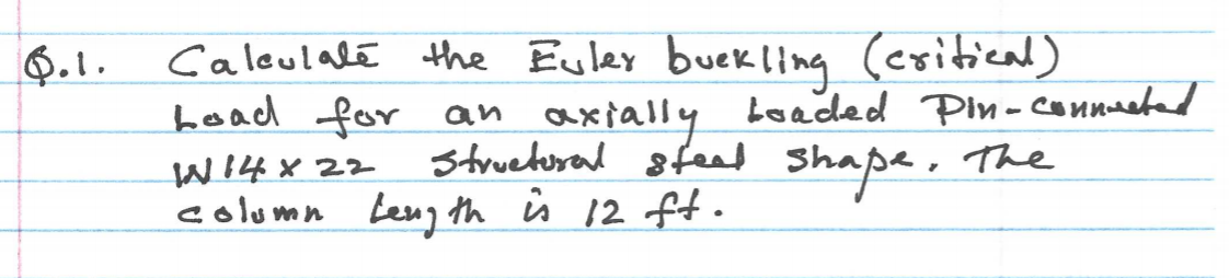 Solved Q.1. Calculate the Euler buckling (eritical) Load for | Chegg.com