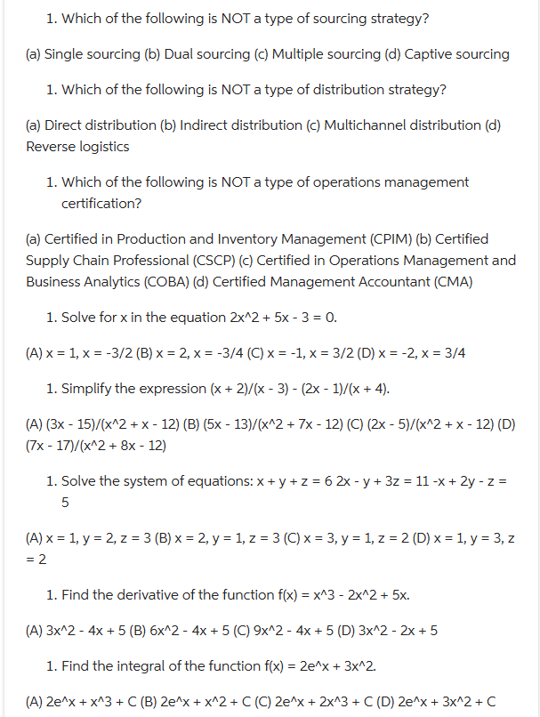 Solved OPERATION AND MANAGEMENT | Chegg.com