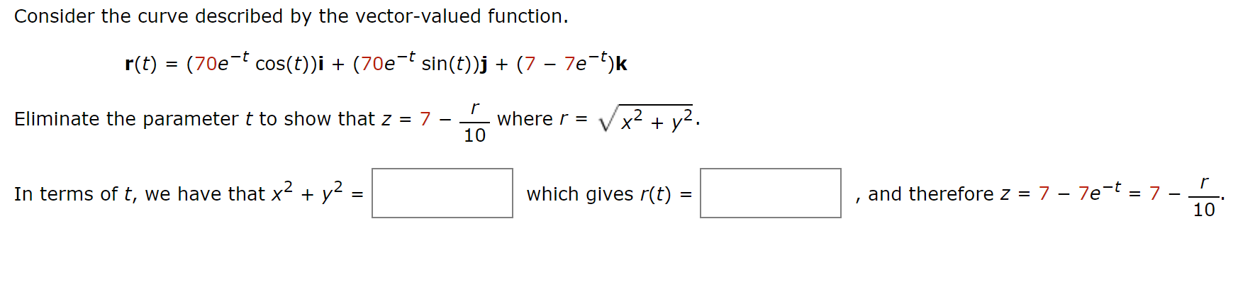 Solved Consider the curve described by the vector-valued | Chegg.com