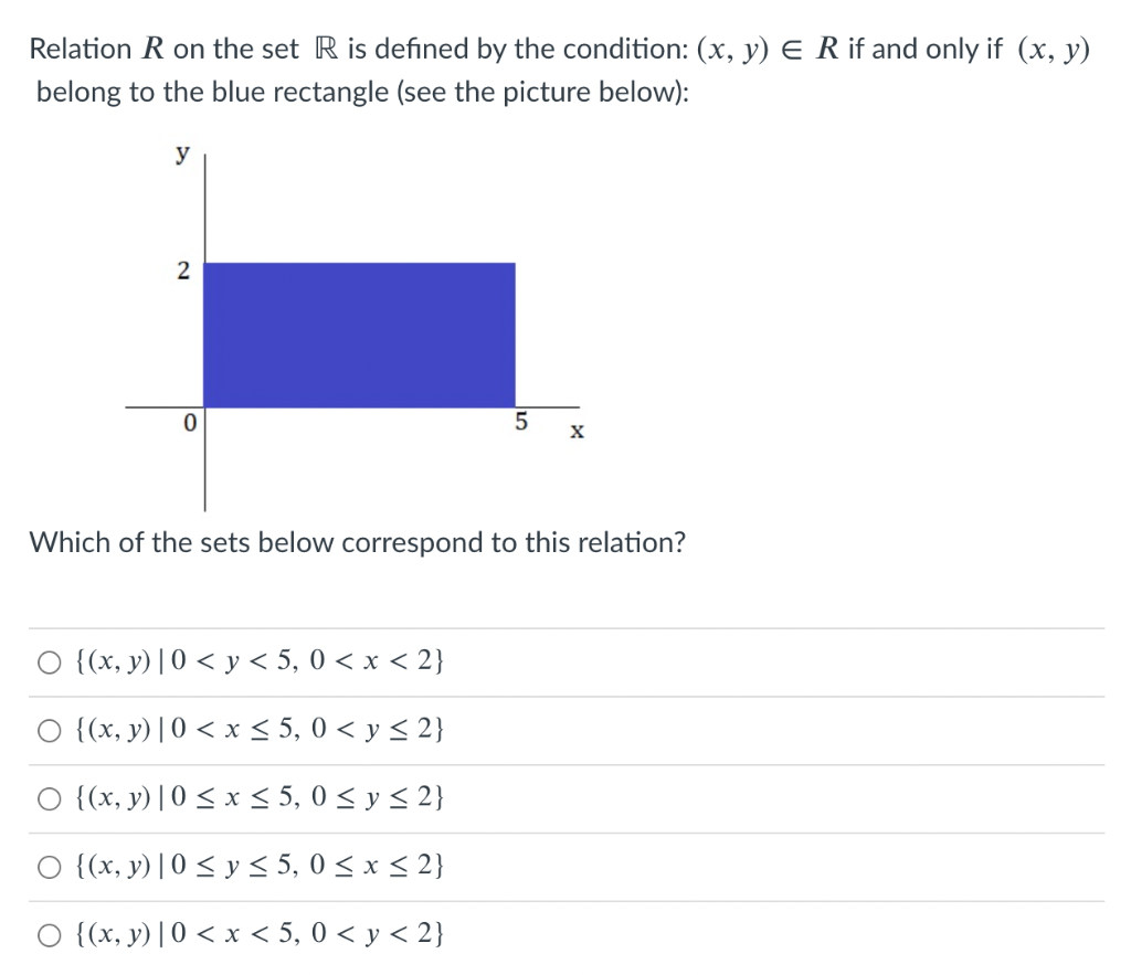 Solved Relation R on the set R is defined by the condition: | Chegg.com