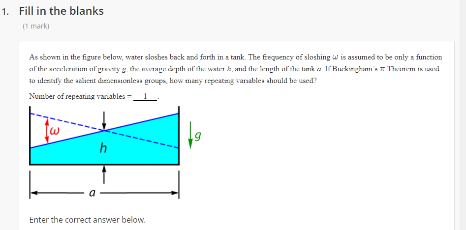 Solved As shown in the figure below, water sloshes back and | Chegg.com