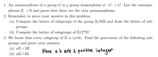 Solved 1. An automorphism of a group G is a group | Chegg.com