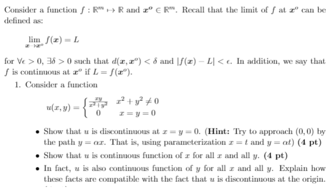 Solved Consider a function f : RR and rº ER". Recall that | Chegg.com