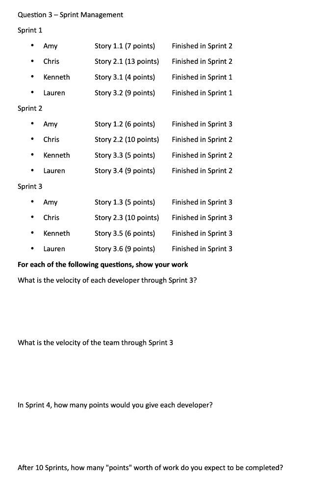 Solved For each of the following questions, show your work | Chegg.com