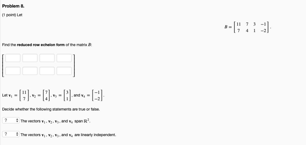 Solved Problem 4. 8 (1 point) Let H be the subset or all | Chegg.com