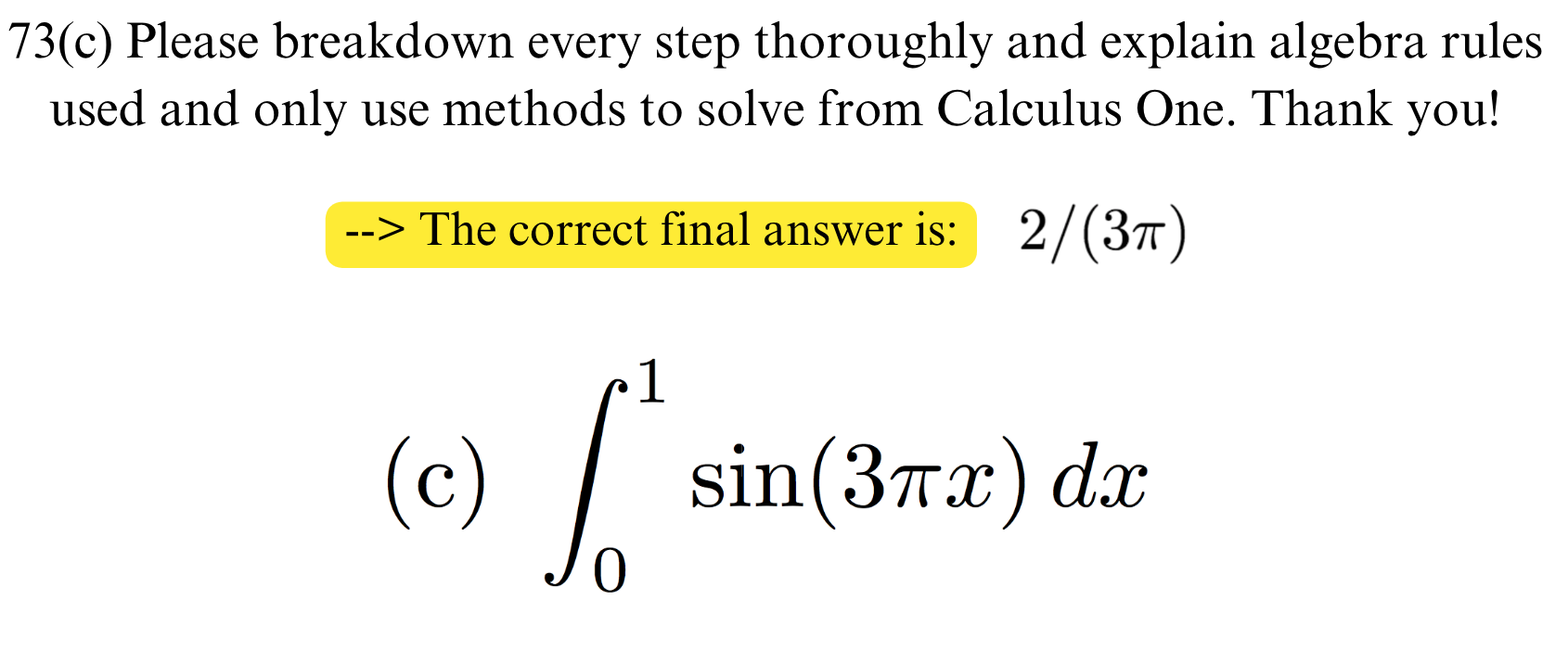 Solved 73(c) Please breakdown every step thoroughly and | Chegg.com
