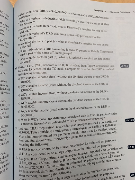 Solved deduction (DRD), a $40,000 NOL ca a $40,000 NOL | Chegg.com