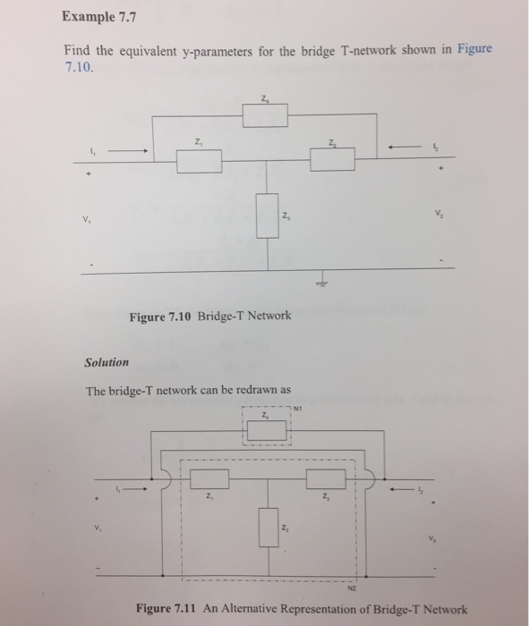 Solved Example 7.7 Find te equivalent yparameters for the | Chegg.com