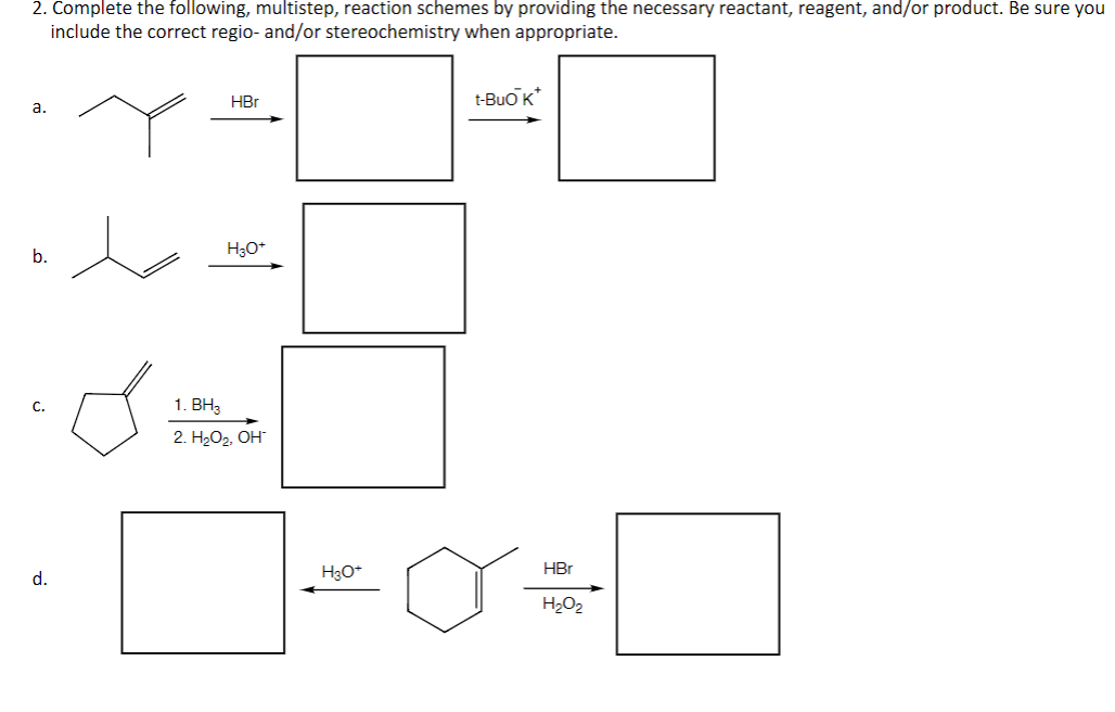 Solved 2. Complete the following, multistep, reaction | Chegg.com