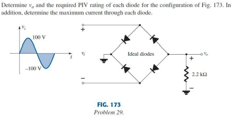 Solved Determine V, and the required PIV rating of each | Chegg.com