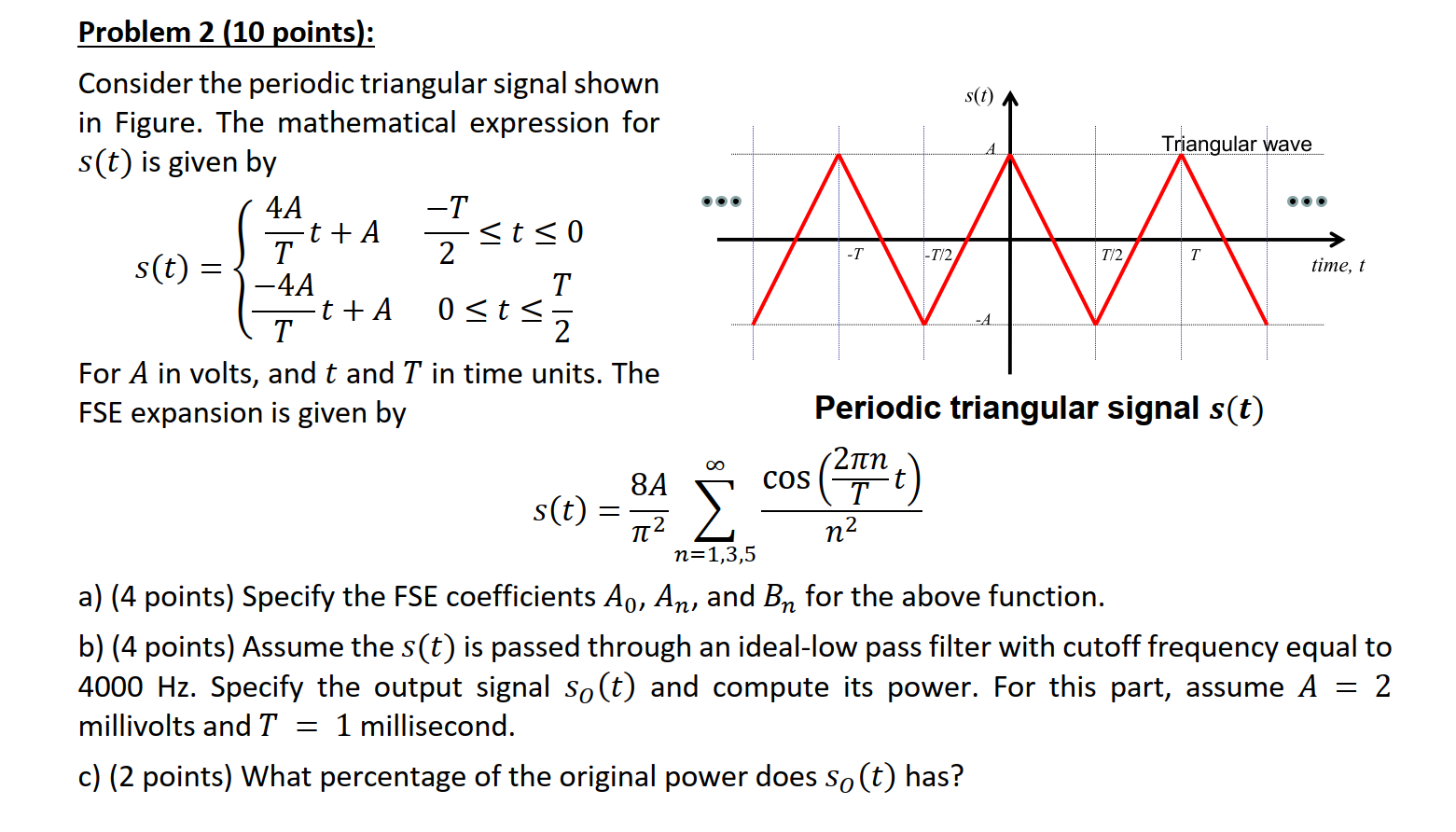 Problem 2 (10 points): Consider the periodic | Chegg.com