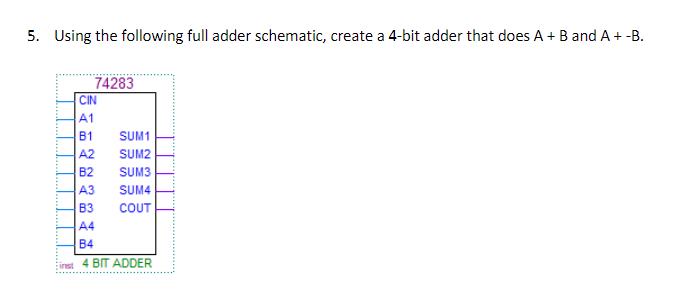 Solved 5. Using the following full adder schematic, create a | Chegg.com