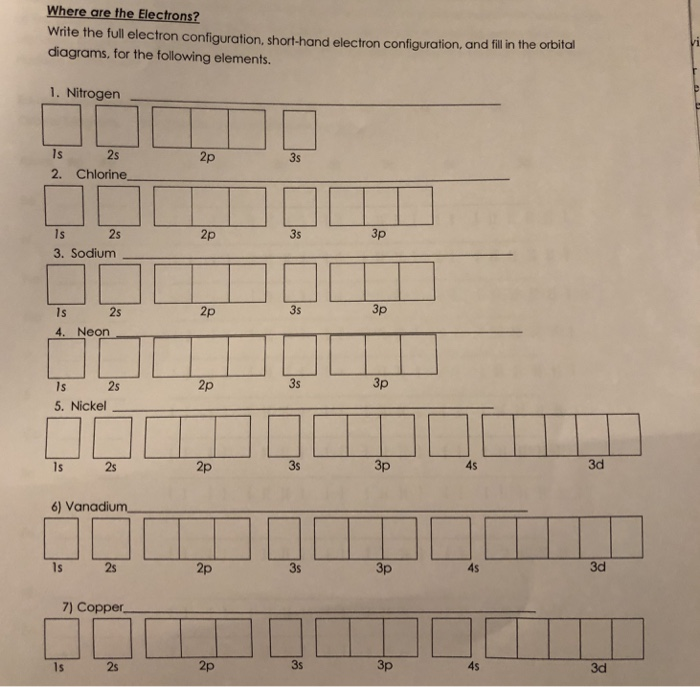 Solved Where Are The Electrons Write The Full Electron