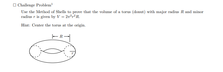Solved |Challenge Problem Use the Method of Shells to prove | Chegg.com