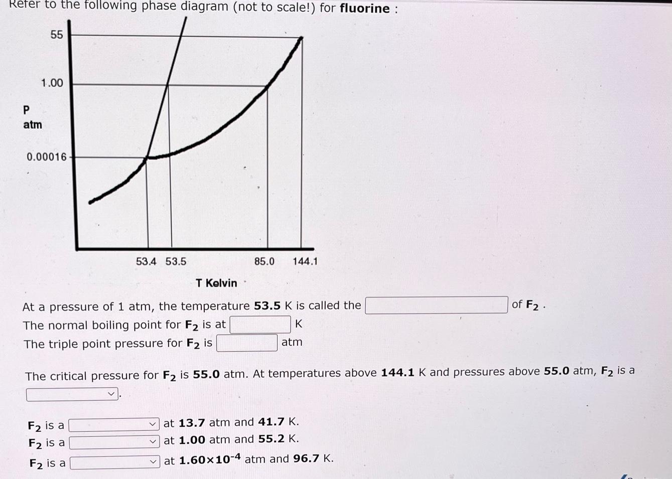 Solved At a pressure of 1 atm, the temperature 53.5K is | Chegg.com