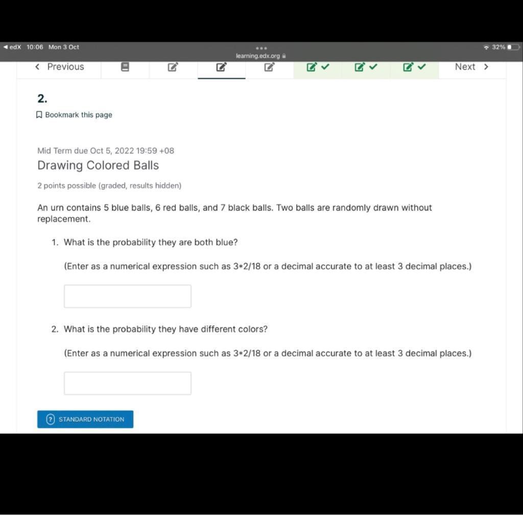 Solved 2. W Bookmark this page Mid Term due Oct 5, 2022 | Chegg.com