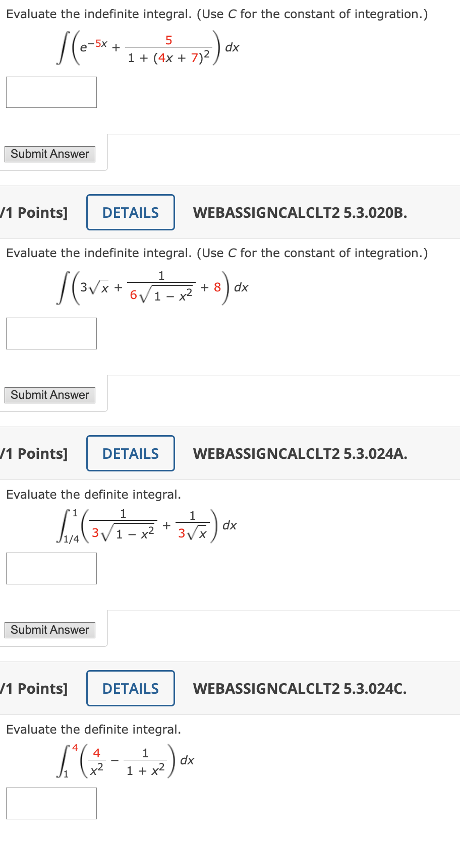 Solved Evaluate the indefinite integral. (Use C for the | Chegg.com