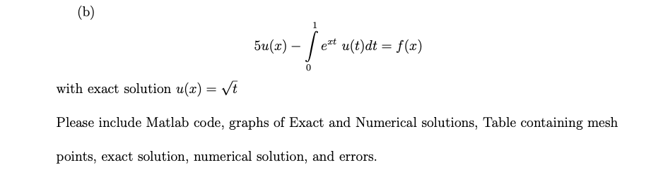 Write a Matlab code for any value of " n" to solve | Chegg.com