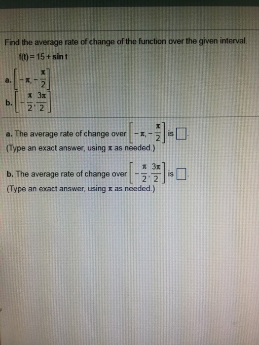 Solved Find the average rate of change of the function over | Chegg.com