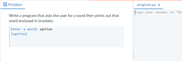 Solved Problem program.py > Type your answer to "Open sesame | Chegg.com
