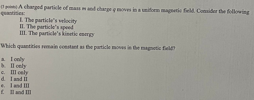 Solved (5 points) A charged particle of mass m and charge q | Chegg.com