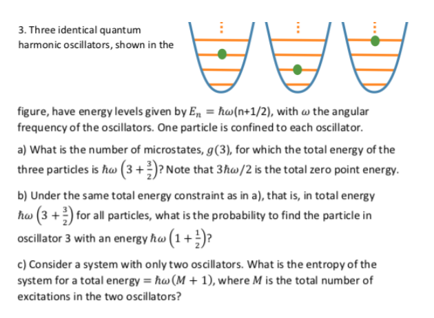 Solved 3. Three identical quantum harmonic oscillators, | Chegg.com