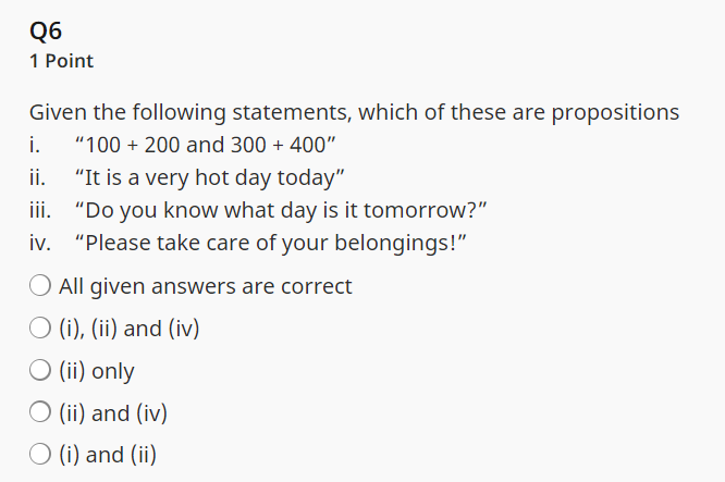 Solved Given the following statements, which of these are | Chegg.com
