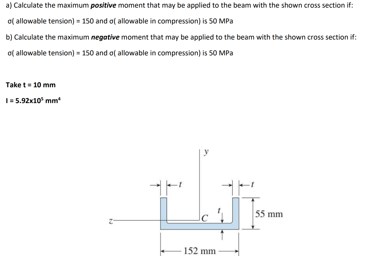 Solved a) Calculate the maximum positive moment that may be | Chegg.com