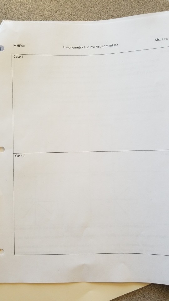 Solved Mhf4u Trigonometry In Class Assignment B2 Ms Law