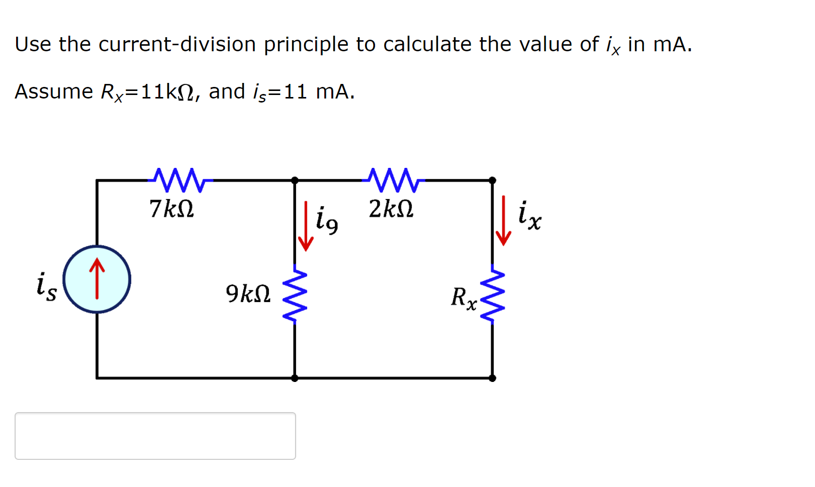 Solved Use the current-division principle to calculate the | Chegg.com