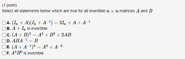 Solved Select all statements below which are true for all | Chegg.com