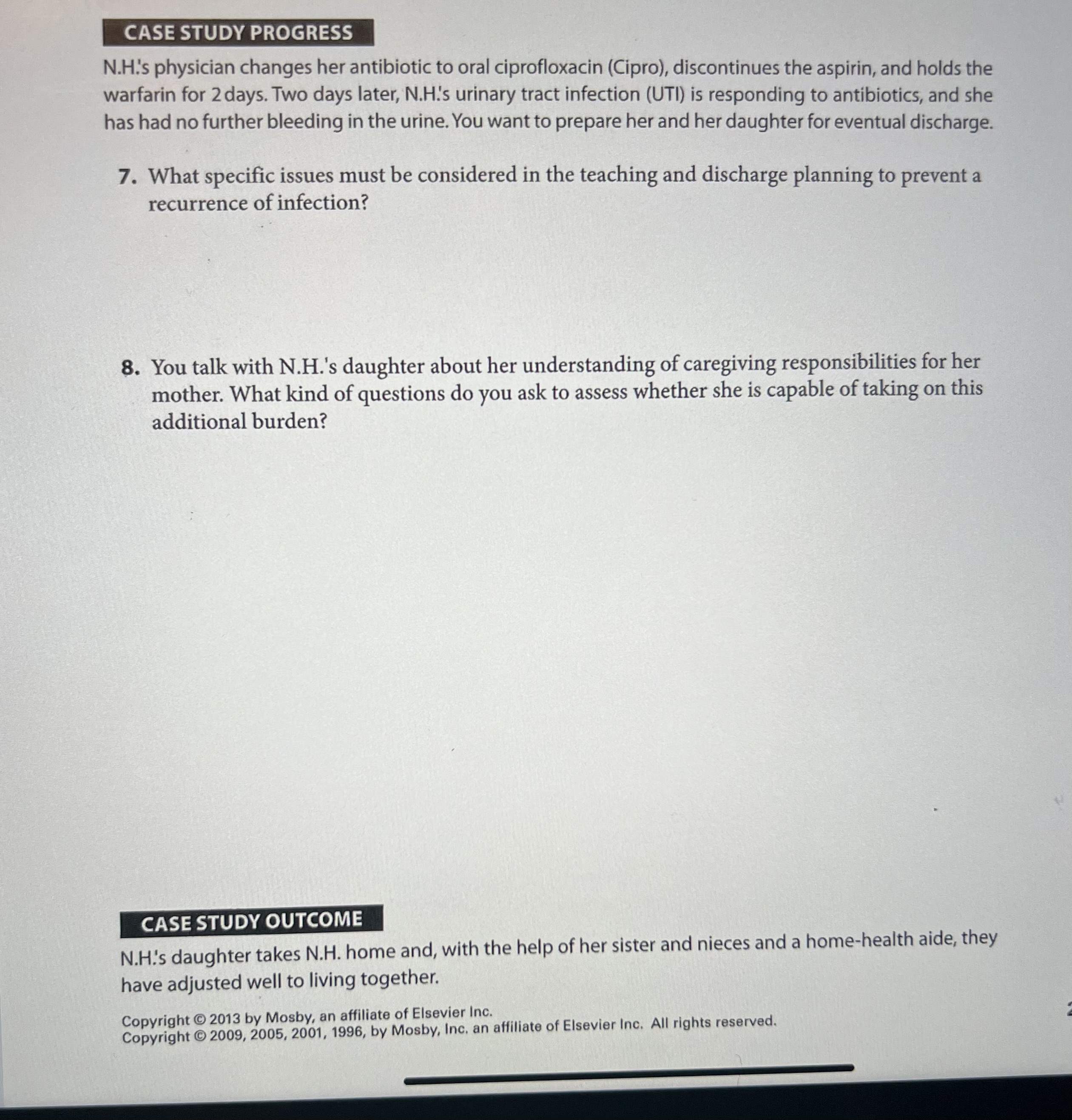 Solved Scenario N.H., an 89-year-old widow, recently | Chegg.com