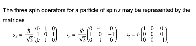 Solved The three spin operators for a particle of spin s may | Chegg.com