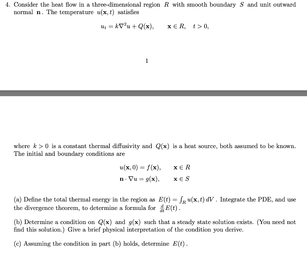 Solved 4. Consider the heat flow in a three-dimensional | Chegg.com