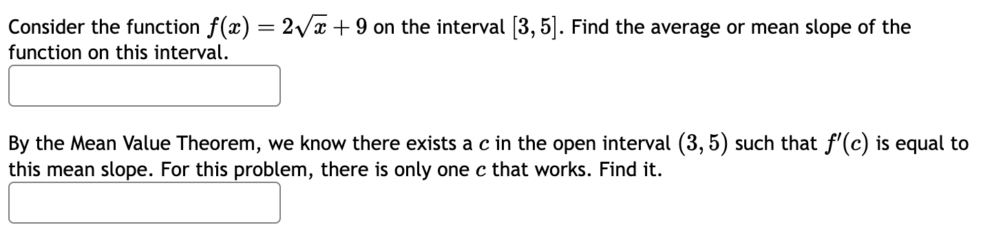 Solved Consider the function f(x)=2x+9 on the interval | Chegg.com
