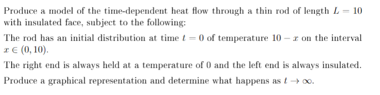 Produce a model of the time-dependent heat flow | Chegg.com