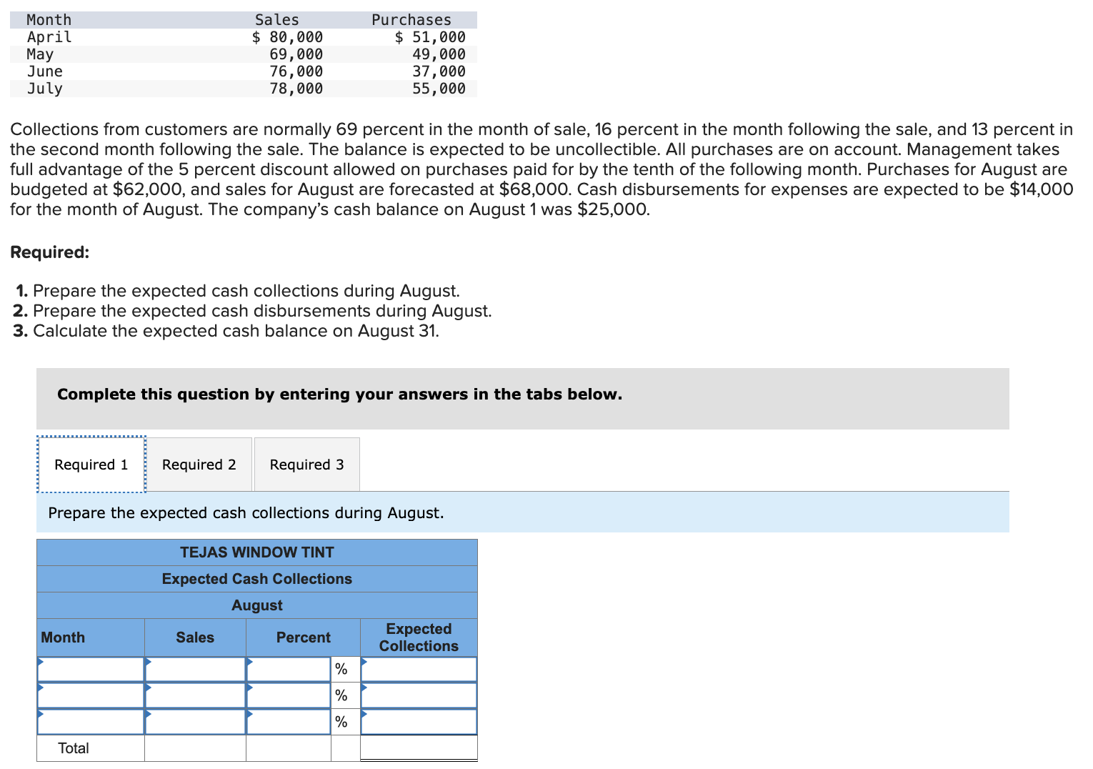 Solved Collections from customers are normally 69 ﻿percent | Chegg.com