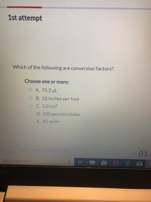 Solved 1st attempt Which of the following are conversion | Chegg.com