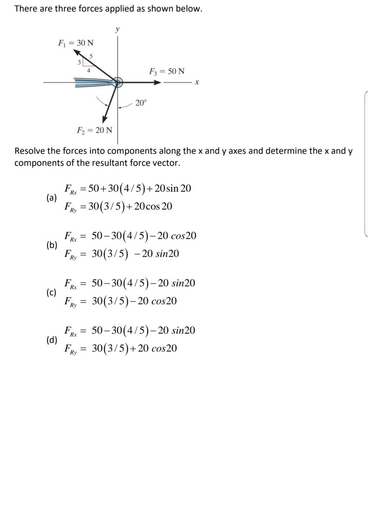 Solved There are three forces applied as shown below. V F 30 | Chegg.com
