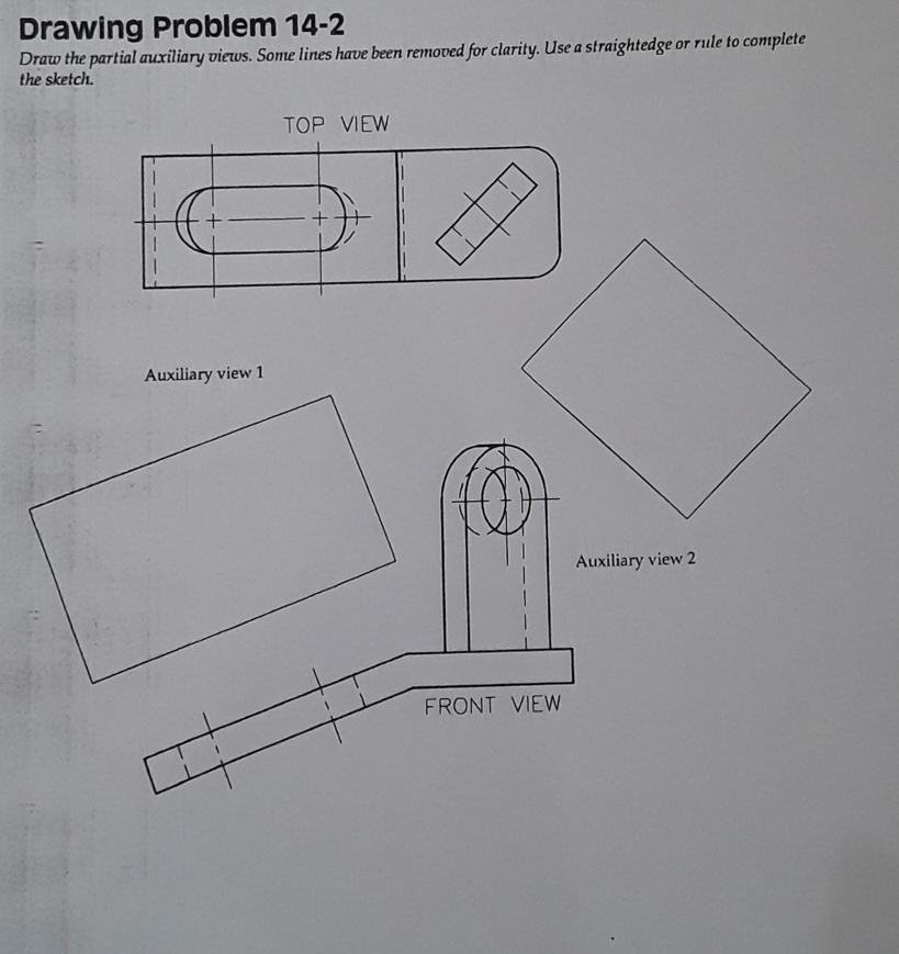 Solved Drawing Problem 14-2 Draw the partial auxiliary | Chegg.com