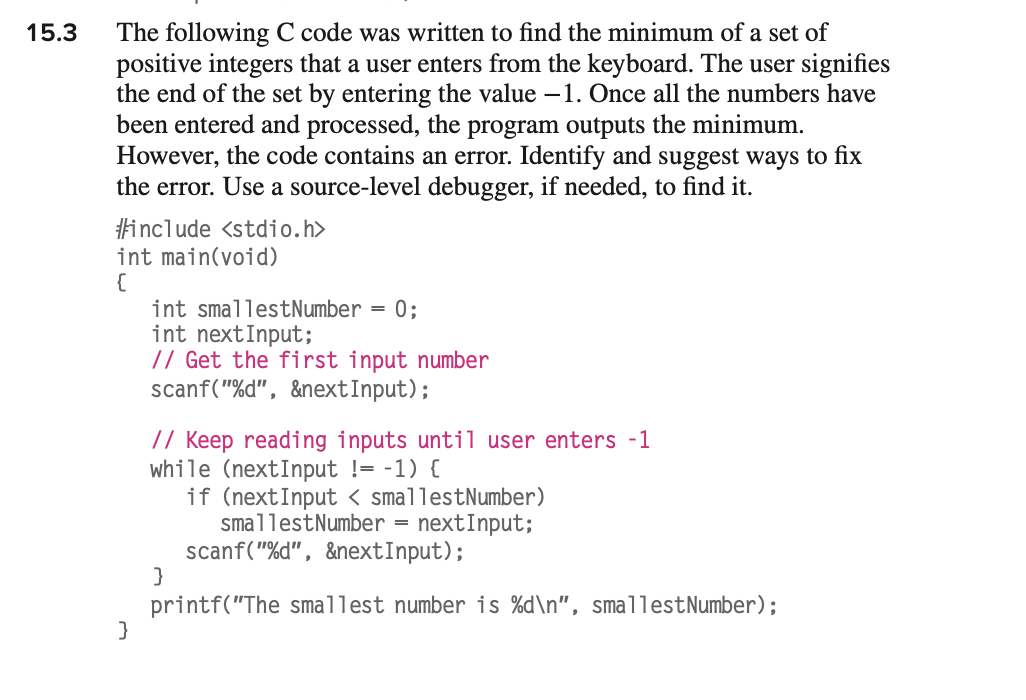 Solved 5.3 The following C code was written to find the | Chegg.com