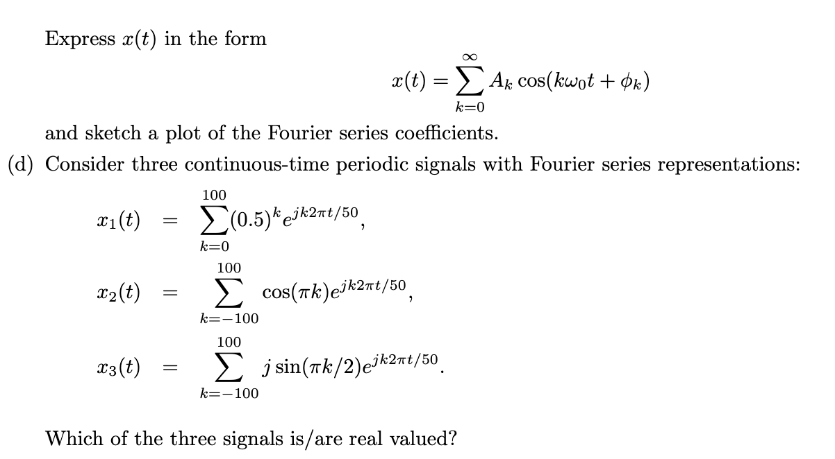 Solved (a) Using Euler's identity, write cos(2t+π/4) as the | Chegg.com