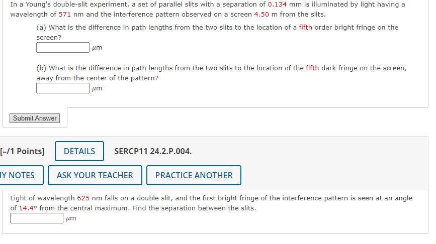 Solved In a Young's double-slit experiment, a set of | Chegg.com